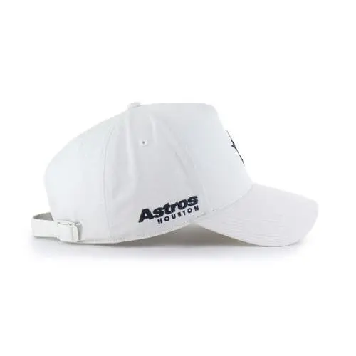 '47 White Houston Astros Foundational Pinch Offside Adjustable Hat