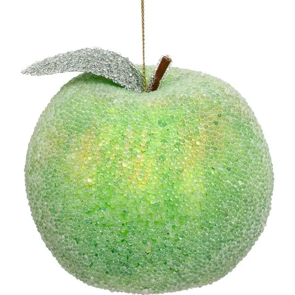 MARK ROBERTS Frosted Apple Ornament - Green