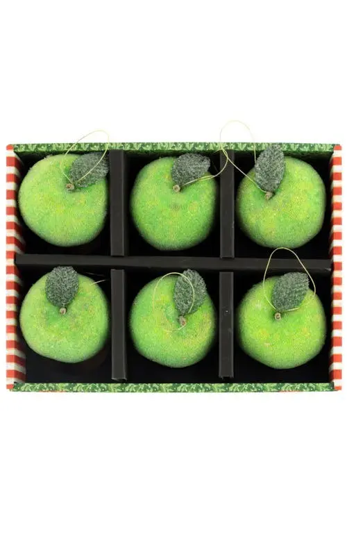 MARK ROBERTS Frosted Apple Ornament - Green