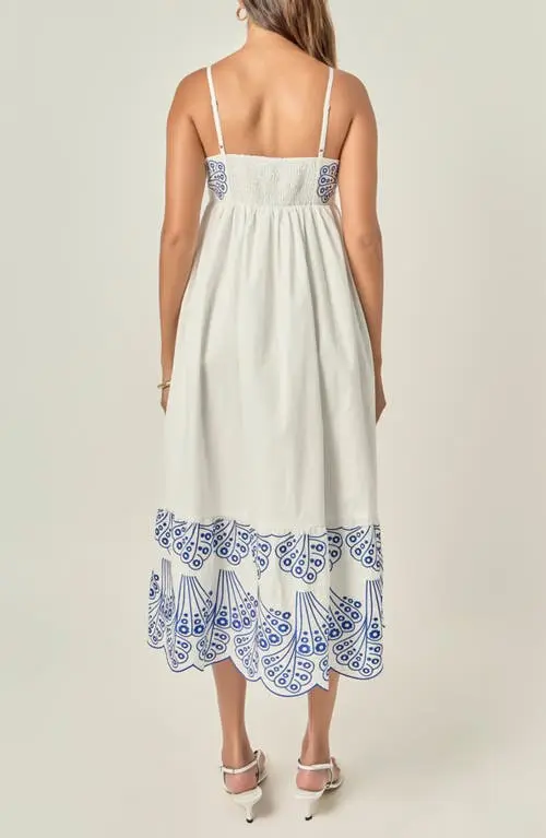 English Factory Embroidered Midi Dress