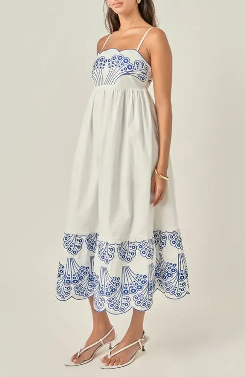 English Factory Embroidered Midi Dress