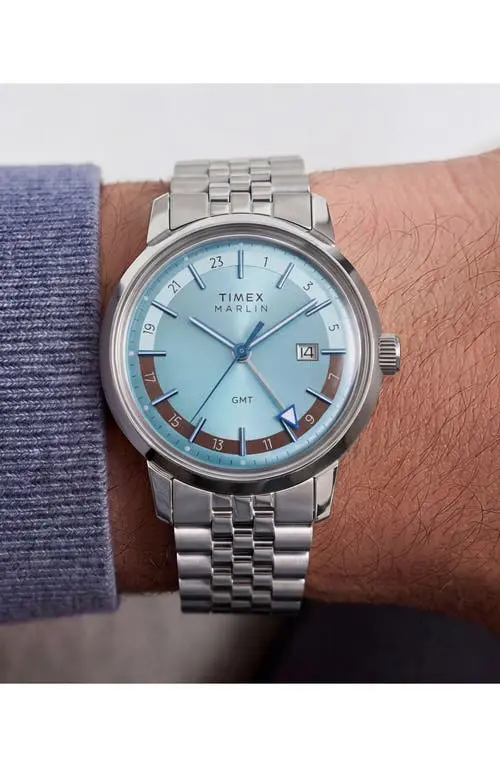 Timex® Marlin Gmt Stainless Steel Bracelet Watch