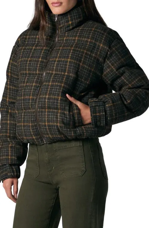 Joe's Jeans Bruna Plaid Wool Blend Puffer Jacket