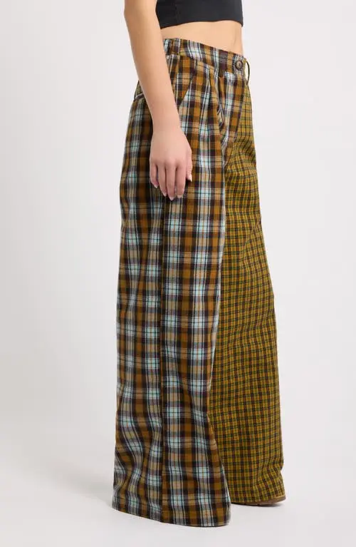DRESSED IN LALA Let's Merge Souls Plaid Wide Leg Pants