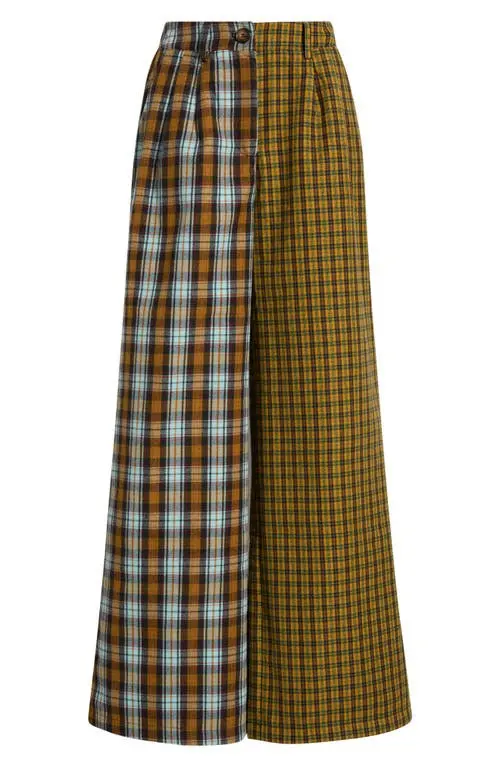 DRESSED IN LALA Let's Merge Souls Plaid Wide Leg Pants