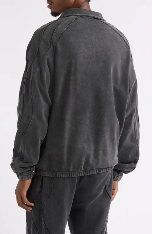 CRIMINAL DAMAGE Wavy Seam Collared Sweatshirt