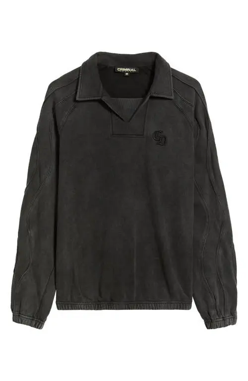 CRIMINAL DAMAGE Wavy Seam Collared Sweatshirt