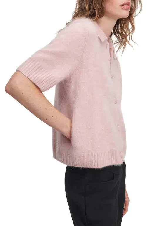 Rag & Bone Brushed Cashmere Short Sleeve Cardigan - Pink