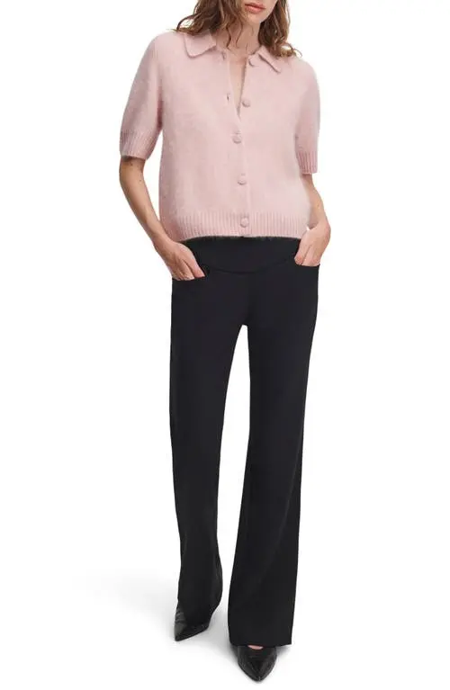 Rag & Bone Brushed Cashmere Short Sleeve Cardigan - Pink