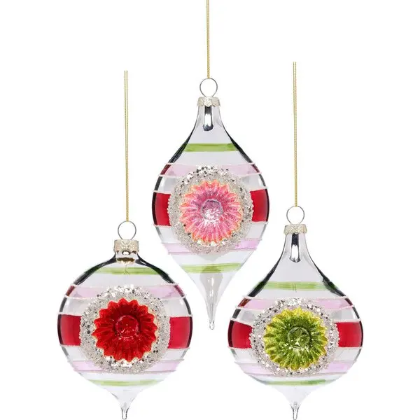 MARK ROBERTS Striped Reflectory Ornament - Red