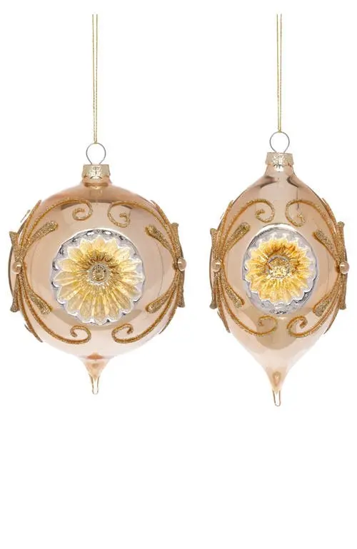 MARK ROBERTS Scrolled Reflector Ornament - Gold
