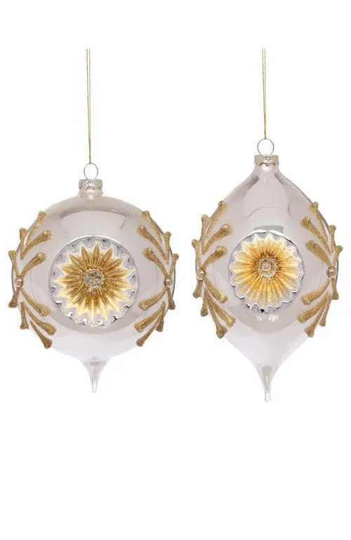 MARK ROBERTS Scrolled Reflector Ornament - Silver