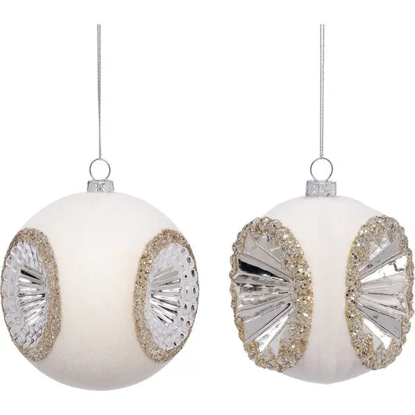 MARK ROBERTS Glitter Fan Ornament - Silver