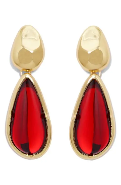 PETIT MOMENTS Solstice Drop Earrings - Gold/red