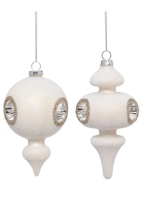 MARK ROBERTS Silver Sparkle Finial Ornament