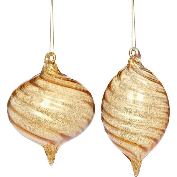 MARK ROBERTS Gold Swirl Drop Ornament