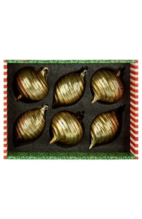 MARK ROBERTS Gold Swirl Drop Ornament
