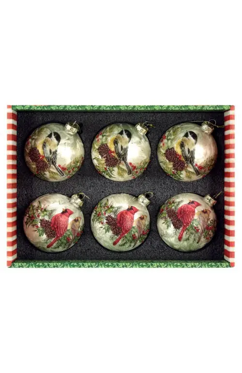 MARK ROBERTS Cardinal Chickadee Ornament