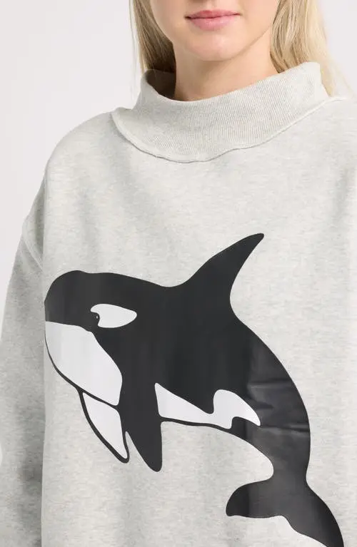 DRESSED IN LALA Whale Yeah Reversible Graphic Boxy Sweatshirt