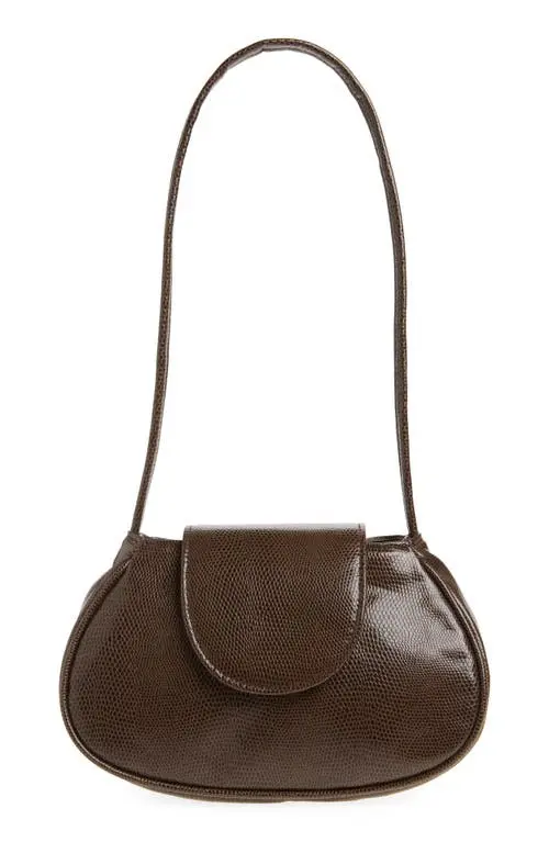 FOR THE AGES Ineva Faux Leather Lizard Embossed Baguette Bag - Brown