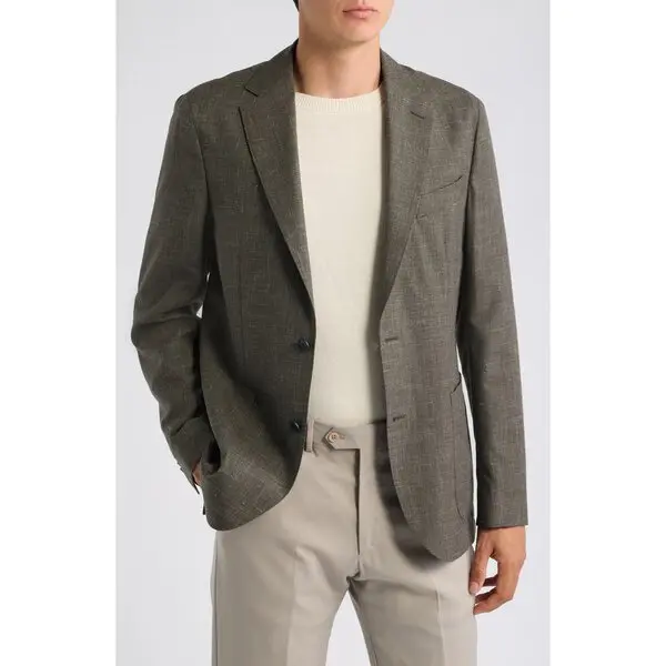 BOSS Hanry Wool & Linen Sport Coat - Medium Green