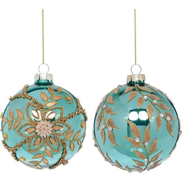 MARK ROBERTS Gold Leaf Trim Balloon Ornament