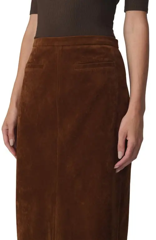 Joe's Jeans Faux Suede Welt Pocket Midi Skirt