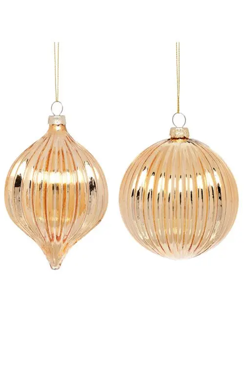 MARK ROBERTS Ribbed Gold Ornament