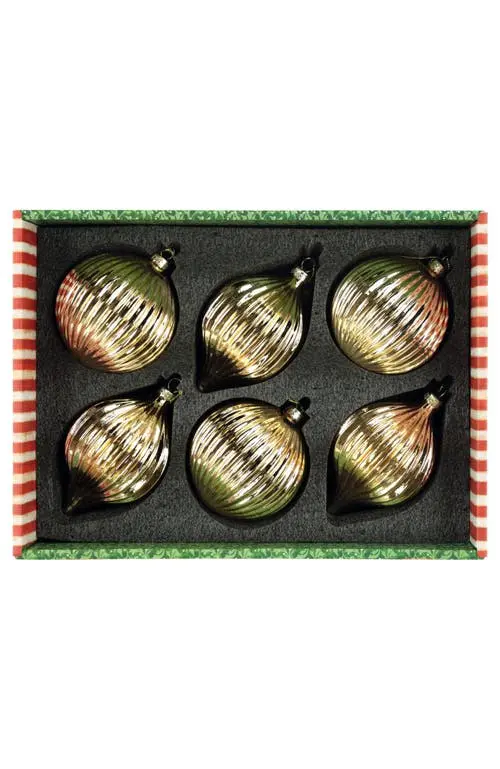 MARK ROBERTS Ribbed Gold Ornament