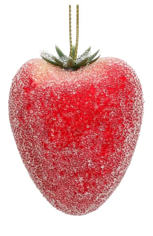MARK ROBERTS Frosted Strawberry Ornament