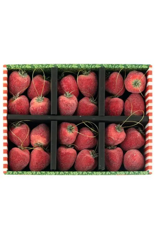 MARK ROBERTS Frosted Strawberry Ornament
