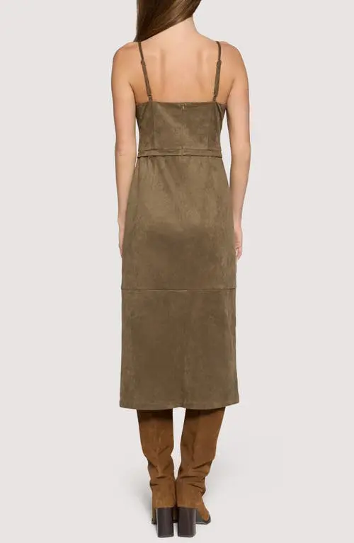 LOST + WANDER Urban Fall Faux Suede Midi Dress