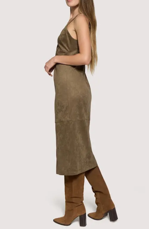 LOST + WANDER Urban Fall Faux Suede Midi Dress