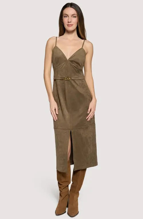 LOST + WANDER Urban Fall Faux Suede Midi Dress