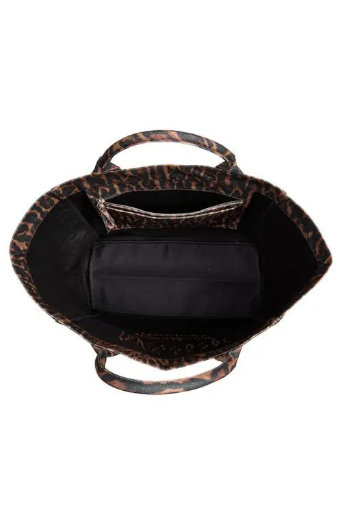 GANNI Leopard Print Extra Large Shopper Tote - Autumn Maple