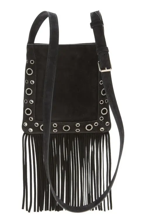 Valentino Garavani Small Nellcôte Fringe Stud Suede Crossbody Bag