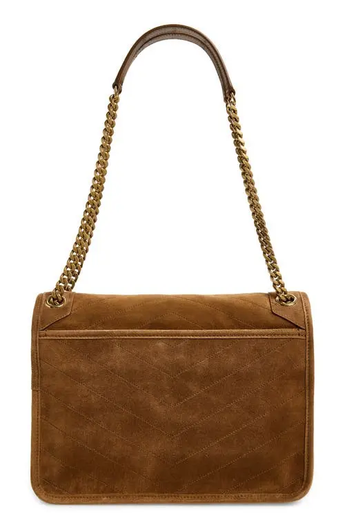 Saint Laurent Medium Suede Shoulder Bag - Caramel Cognac