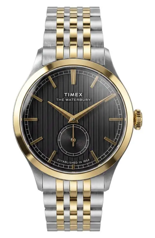 Timex® Waterbury Classic Quartz Bracelet Watch - Silver/black
