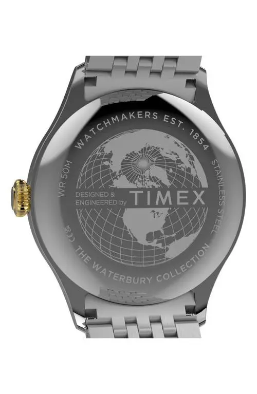 Timex® Waterbury Classic Quartz Bracelet Watch - Silver/black