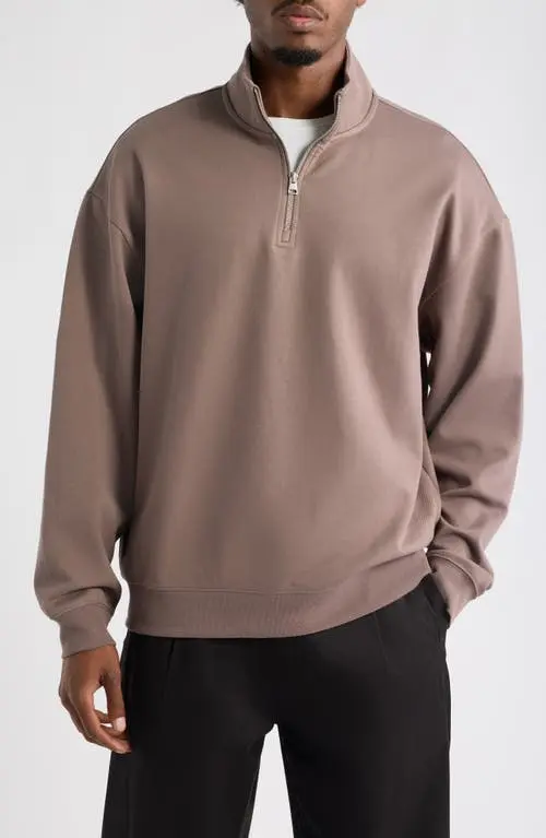 BOSS Dalizip Cotton Quarter-zip Pullover - Rust/copper