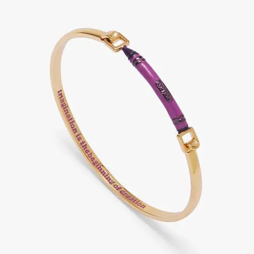 ALEX AND ANI Crayola Royal Purple Crayon Charm Bangle - Gold