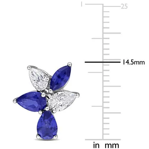JULIANNA B. Lab-created Sapphire & Diamond Cluster Earrings