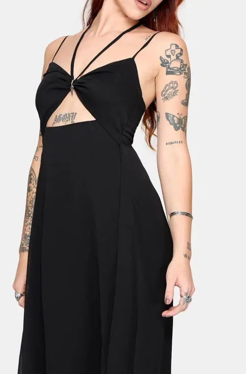 DISTURBIA Calla Keyhole Halterneck Midi Dress
