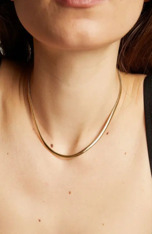 AURATE Unbreakable Herringbone Necklace - Yellow