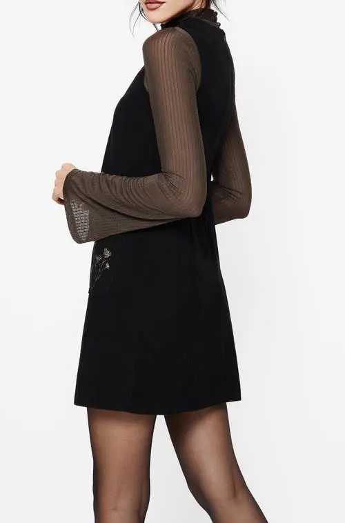 DISTURBIA Griffinfly Embroidered Cord Mini Dress