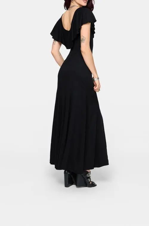 DISTURBIA Ruffle Tie Front Maxi Dress