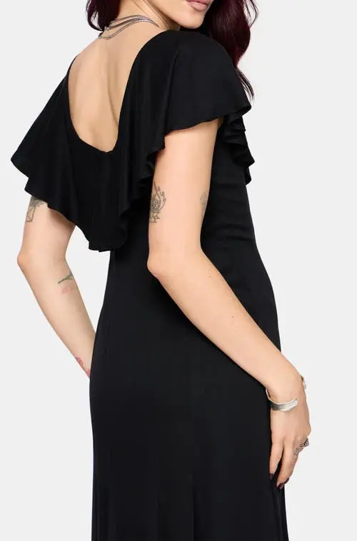 DISTURBIA Ruffle Tie Front Maxi Dress
