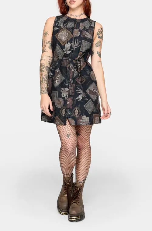 DISTURBIA Kleo Relics Pleated Mini Dress