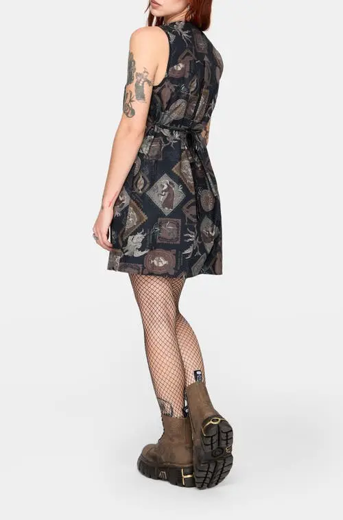 DISTURBIA Kleo Relics Pleated Mini Dress