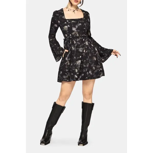 DISTURBIA Crimson Magpie Mini Ruffle Dress